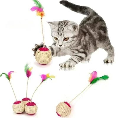 Pet Toys Sisal Scratching Ball Training Interactive Toy for