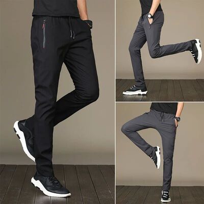 2024 new Zipper pocket Summer Elastic Men Running Sport Pant