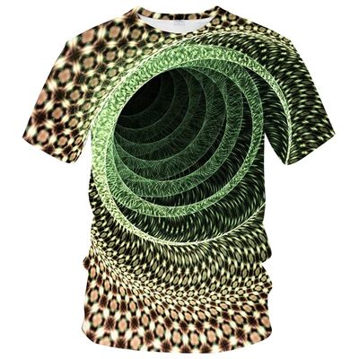 Funny Illusion Graphic T Shirt for Men 3D Printed Art Optica