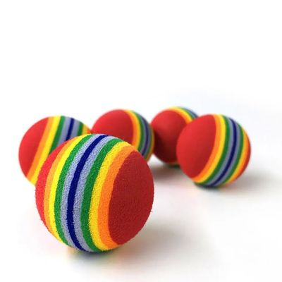 1Pcs Colorful Pet Rainbow Foam Fetch Balls Training Interact