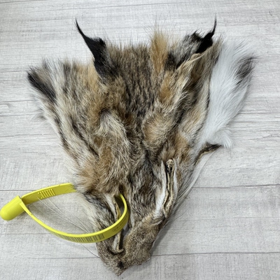 猞猁头山猫头皮草真皮真毛猞猁手工半成品手工服饰头饰皮草饰品