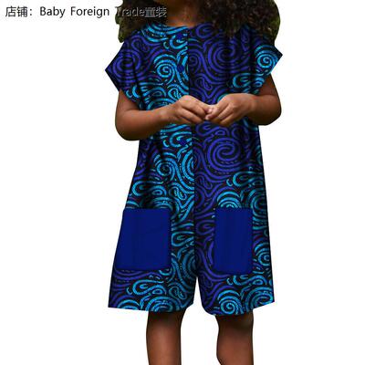 非洲印花女童连体裤时尚休闲裤