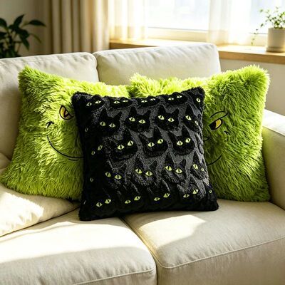 Halloween Plush Pumpkin Pillow Cover Sofa Cushion Cover Autu