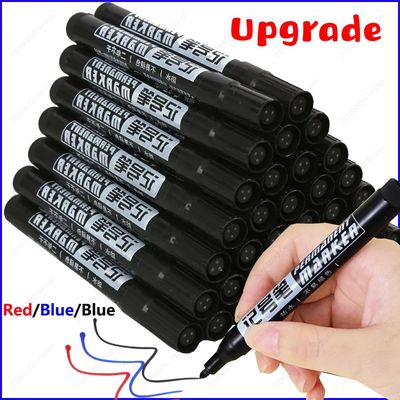 Marker Pen Waterproof Quick Dry Black Blue Red Ink Permanent
