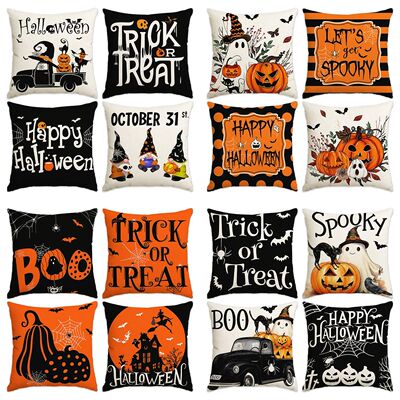 4pcs Halloween Pillow Covers 18x18inch Ghost Pumpkin Lantern