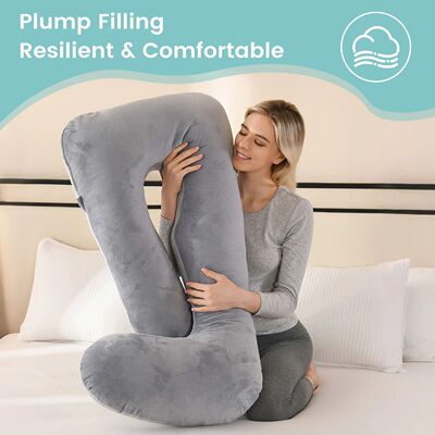 Soft Velvet J-Shaped Full Body Maternity Pillow Pregnant Wom