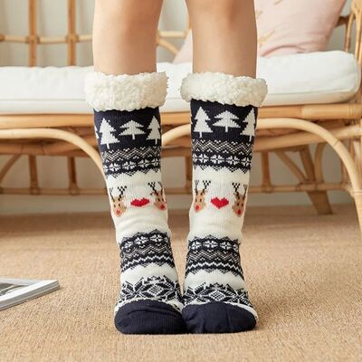 Winter Warm Socks Women penguin Plush Soft Female Non Slip F