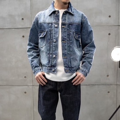 CURRAHEE男士时尚复古经典洗水工艺Type2翻领牛仔夹克男女情侣款