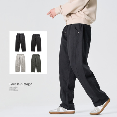 2026 S/S 款号A0803-P110 亚麻莱塞尔棉混纺垂感结构直筒裤