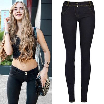 Stretch Jeans Low Waist Women Tight Skinny Denim Pants Butto