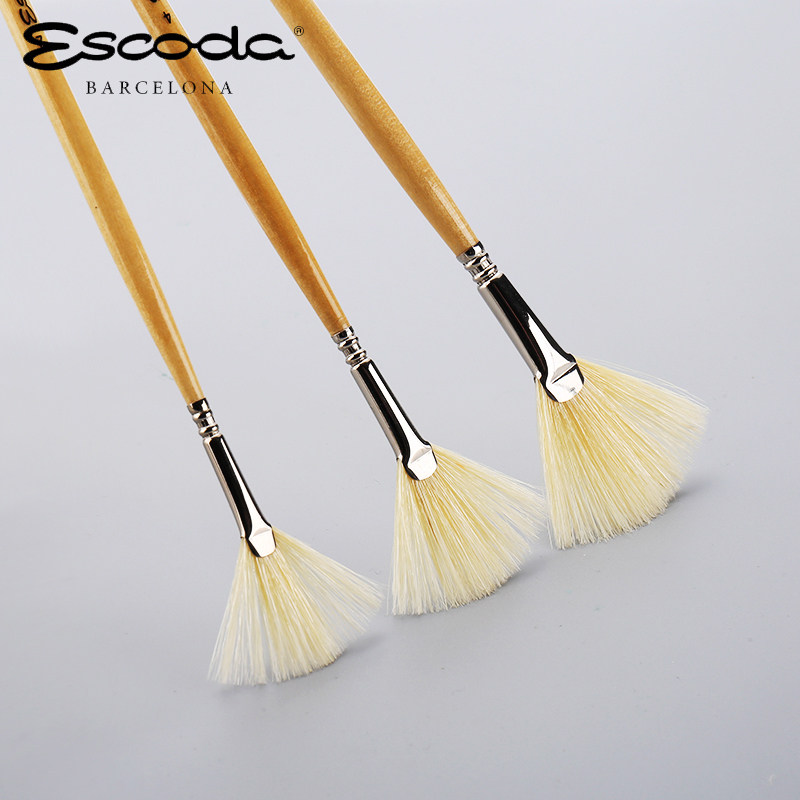 西班牙ESCODA笔皇扇形油画笔 猪鬃扇形画笔 CLASICO 5337_虎窝淘