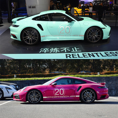 保时捷911turbo S个性改装数字全车贴纸 992 718车身侧裙拉花彩贴