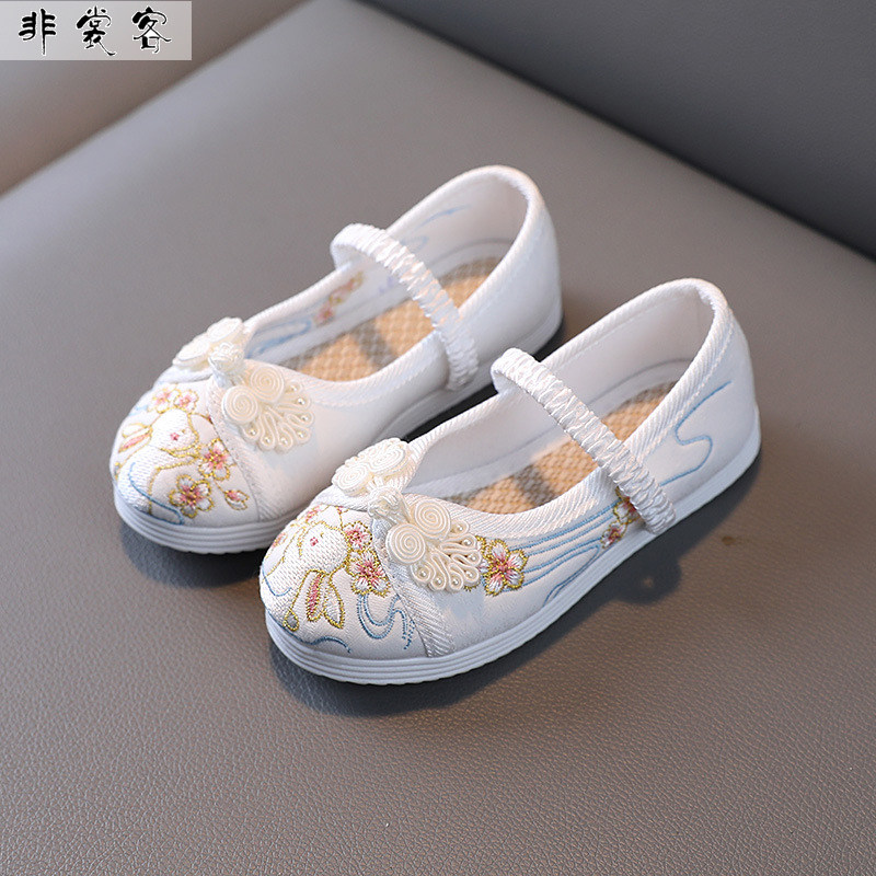 老北京传统布鞋女童汉服鞋夏刺绣国风儿童绣花鞋2026新款汉服鞋子