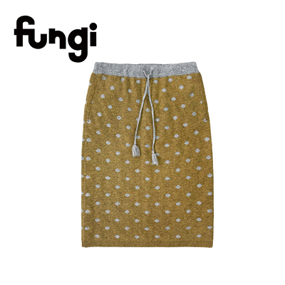 官方Fungi*羊毛波点针织抽绳休闲裙*