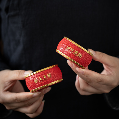 国潮狮来运转圆形鼓底座摆件装饰