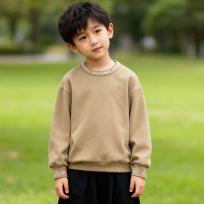 薄绒2025新款秋冬童装男孩长袖T恤卫衣圆领衫运动休闲中大童33609