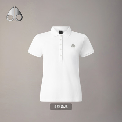[早春新品] MOOSE KNUCKLES 女士经典POLO衫小剪刀短袖上衣