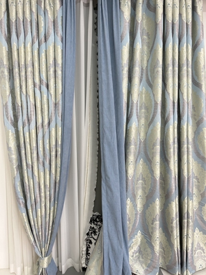 厂家直销卧室客厅全新成品处理美式高精密提花窗帘定宽买无限高度