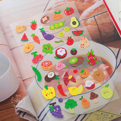 韩国进口可爱表情贴纸手账装饰
