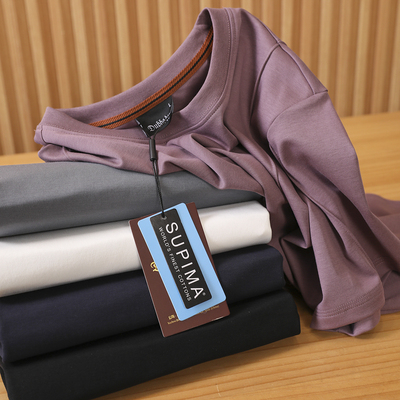 奢品系列！礼袋装！80支液氨丝光匹马棉！夏季男士轻奢短袖T恤衫