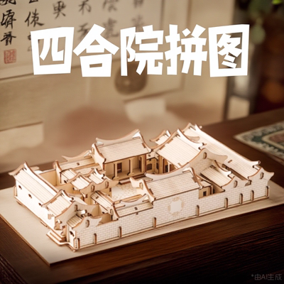 中国古建筑模型立体拼装四合院