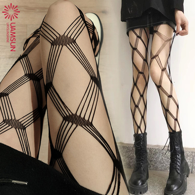 薄渔网袜镂空美腿网格性感连裤