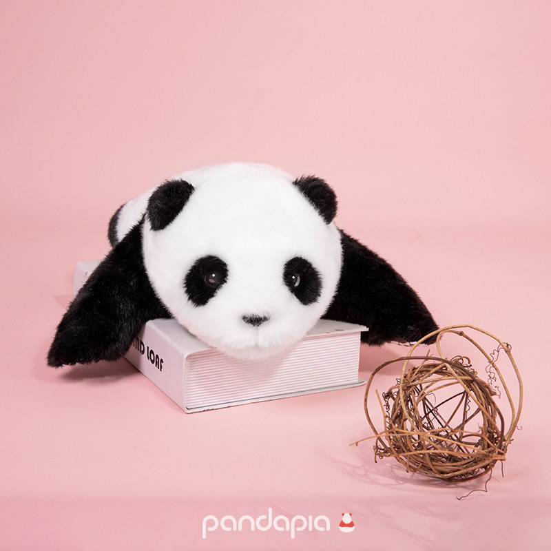 pandapia熊猫文创《熊猫伴伴》长毛版趴趴熊毛绒玩偶小熊猫公仔_虎窝淘