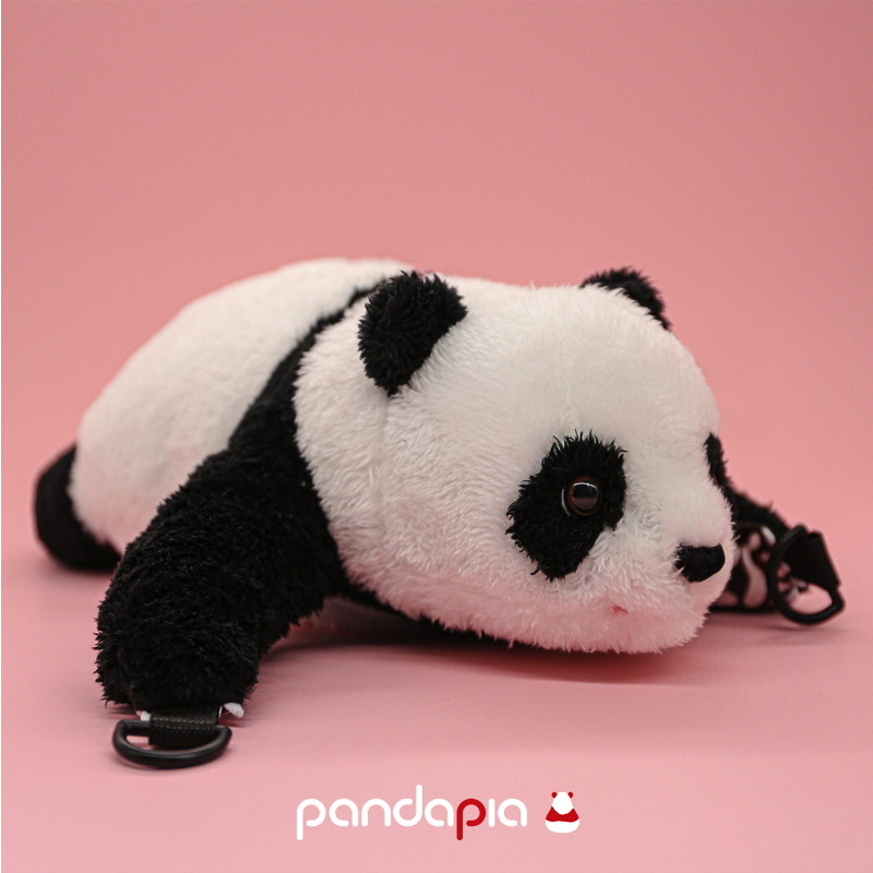 pandapia熊猫文创《熊猫伴伴》黑白毛绒背包单双肩包卡通可爱包_虎窝淘