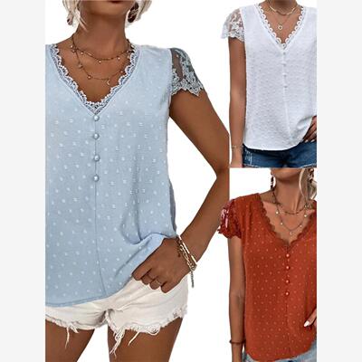 雪纺衬衫 summer t-shirt for ladies blouse casual women tops