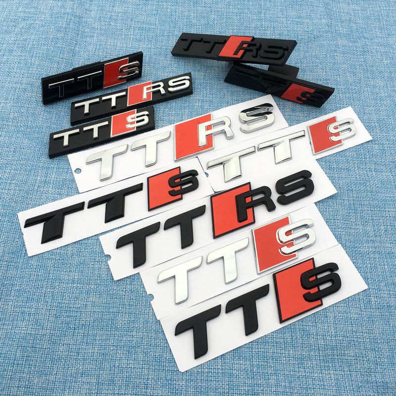 适用奥迪车标TT改装中网黑色标TTS TTRS前车标后尾标车贴中网免拆_虎窝淘