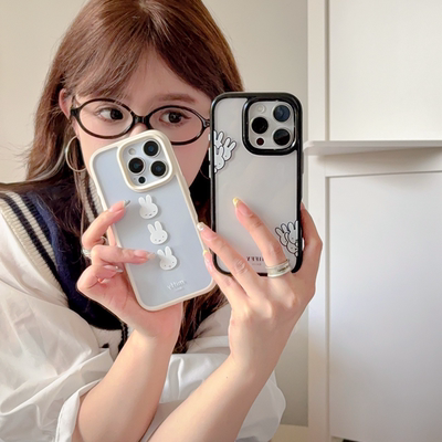 时尚米菲兔系列适用苹果16手机壳iPhone15ProMax新款14pro防摔硅胶情侣13小众高级感简约全包软壳