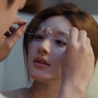 许我耀眼许妍同款银色时尚无框近视镜高清防蓝光素颜可配度数跨境