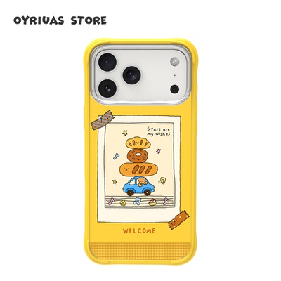 Oyriuas 甜点派送 适用苹果16pm/17pm磨砂磁吸可拆卸液态硅胶手机壳全包保护套磨砂背板抗指纹防摔可爱保护套