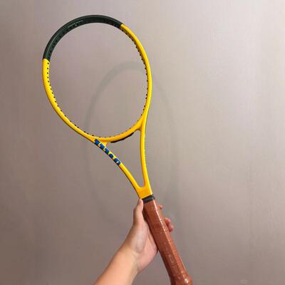 代购Wilson pro staff 97 V14威尔胜网球拍定制黄绿色DIY比赛训练