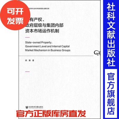 现货 国有产权、政府层级与集团内部资本市场运作机制  徐慧 著   社会科学文献出版社  201803 官方正版