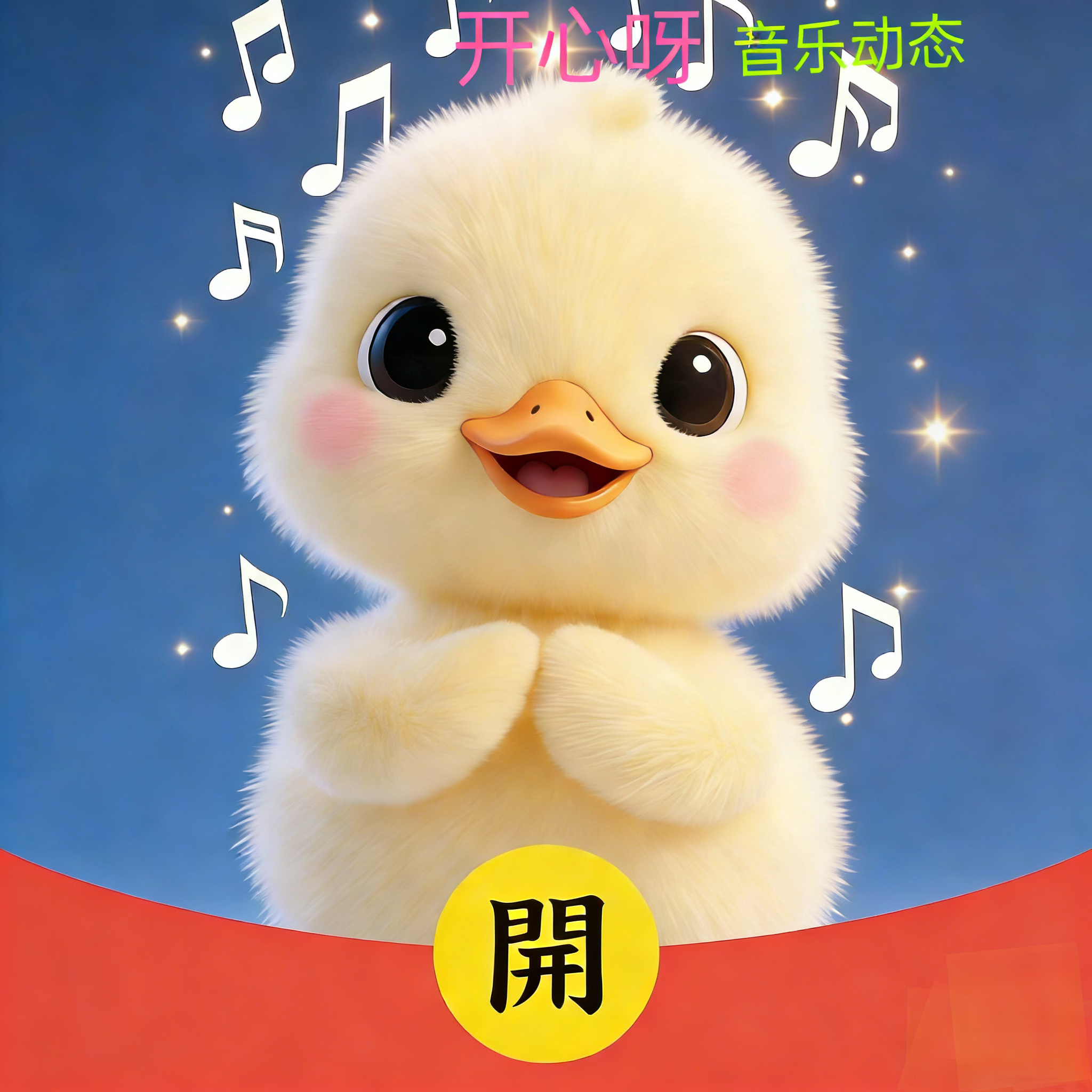 新款/开心呀/微信红包封面/毛绒绒可爱鸭/高清搞笑背景音乐