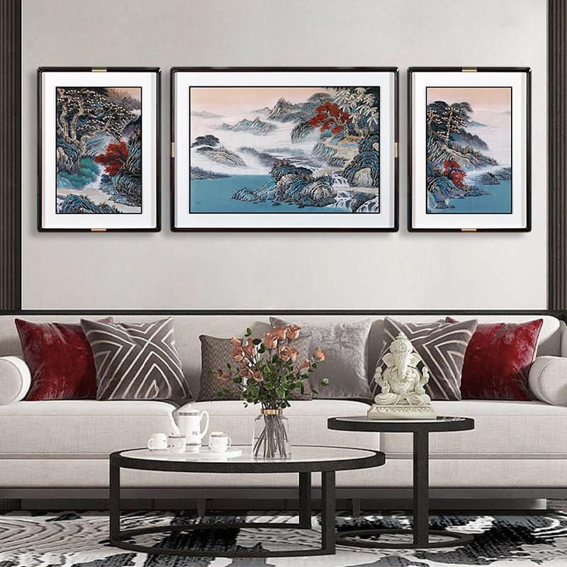 新中式高档客厅沙发背景墙装饰画 画大气手工铜雕画 画墙壁高端三