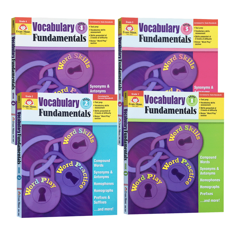 Evan-Moor Vocabulary Fundamentals 词汇基础 美国加州教辅 evanmoor 一年级到六年级 少儿英语学习原版进口 英语学习