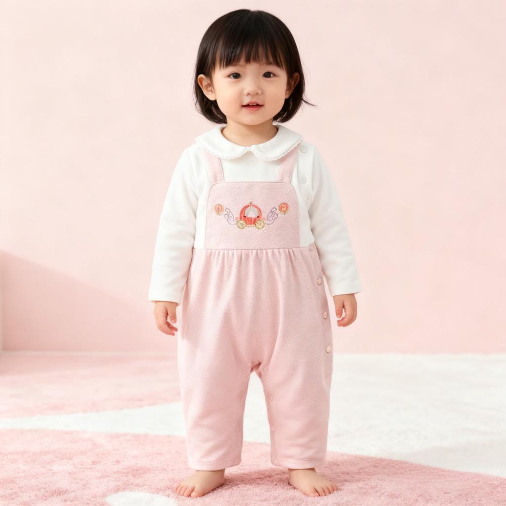 Goodbaby女童A类连身衣连体衣公主纯棉春秋公主长袖纯棉哈衣爬衣