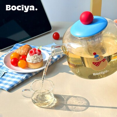 bociya玻璃水壶高硼硅养生泡茶杯