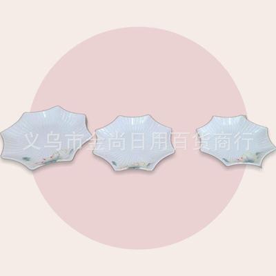 Polygonal plastic snack platter, melamine plate, imitation p