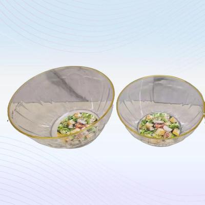 New Creative Gold Rim Transparent Fruit Plate with Luxury Go