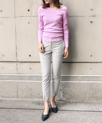 RANDA春夏新款长袖衫v领紧身