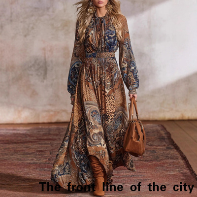 SexySplitBubbleSleeveTiedDress