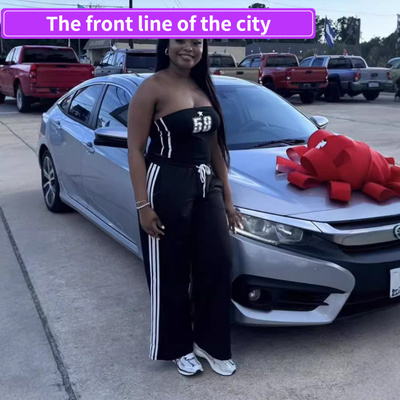 PrintedV-neckstraplessoff-shou