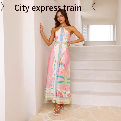 Printedlinencasualdressshirtca