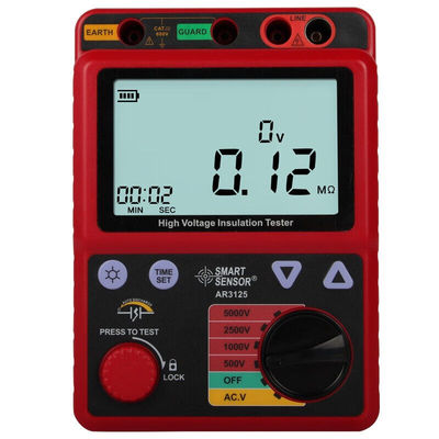 希玛AR3125兆欧表绝缘电阻测试仪电子数字摇表高阻计5000V高压绝