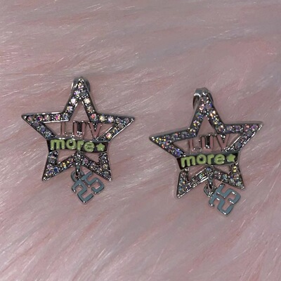 Srrybabe x moreicy 彩钻五角星耳钉 清仓不退