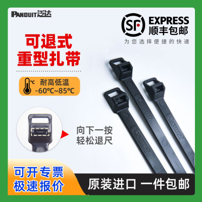 PANDUIT美国泛达可退尺重型尼龙扎带承重强耐温85℃非一次性扎带