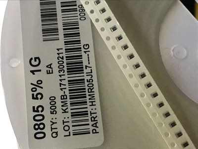 高阻值贴片电阻0805 1G 1000M 1GR 1千兆欧 大阻值108 一盘5000个